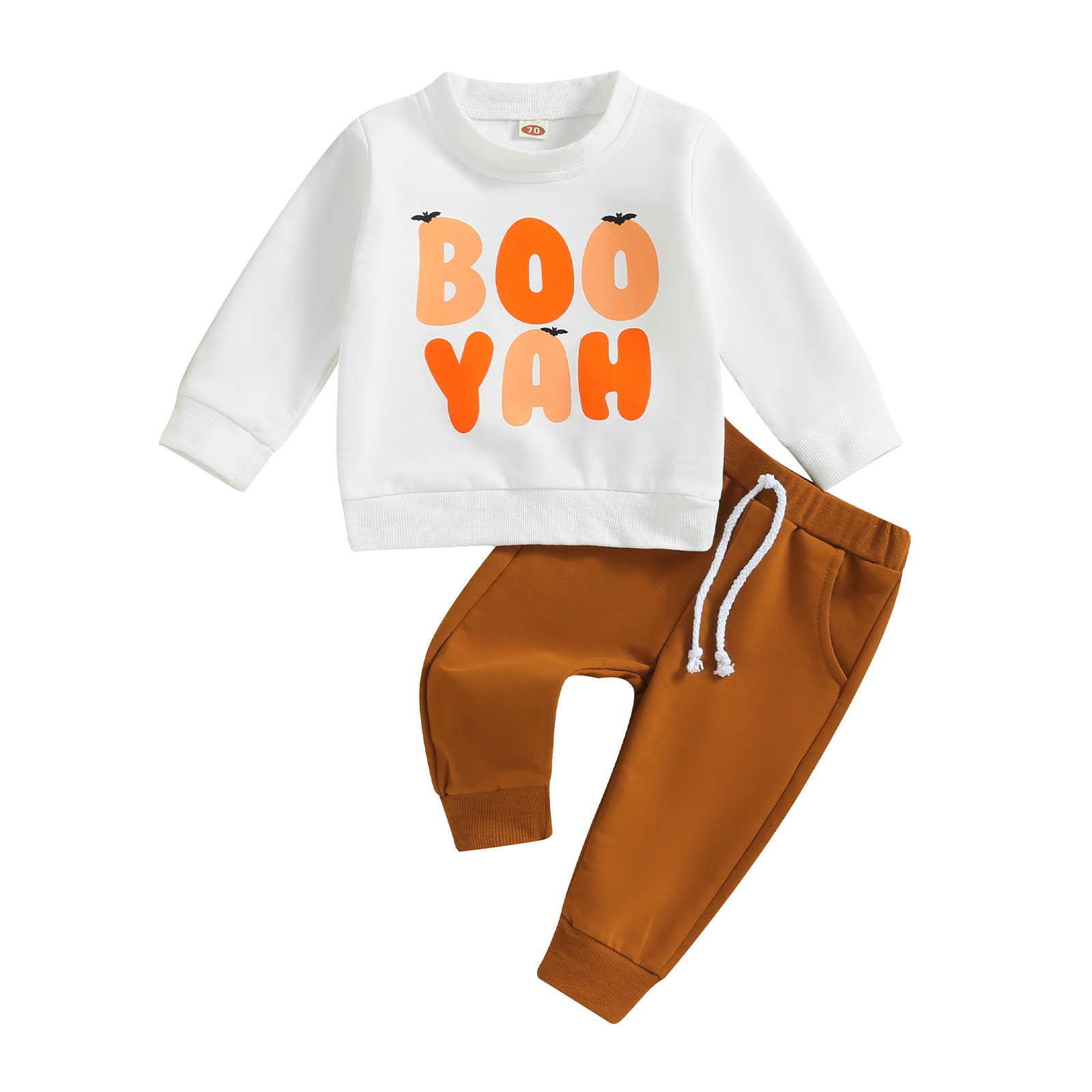 BeQeuewll-Conjunto de sudadera y pantalones con estampado de murciélago para bebé, ropa de manga ...