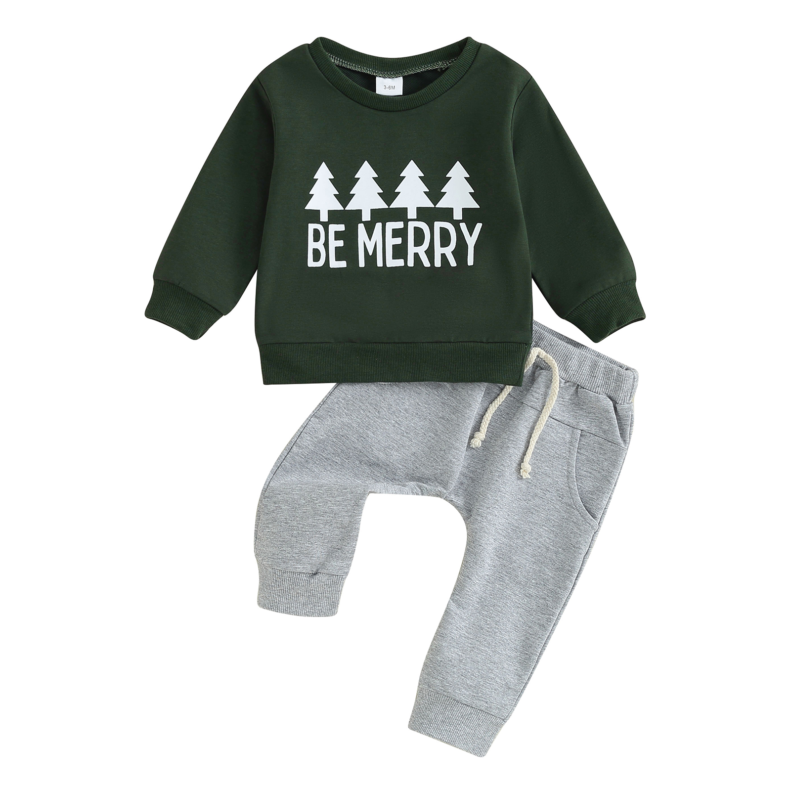 Sudadera y Pantalones Elásticos para Bebé Niño Nuevo 2024 con Estampado de Letras Navideñas ...